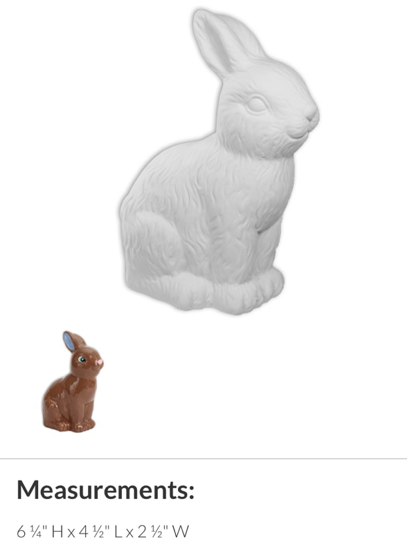 Ceramic Chocolate Bunny Art To Go Ki | Renee's Ceramic Cafe